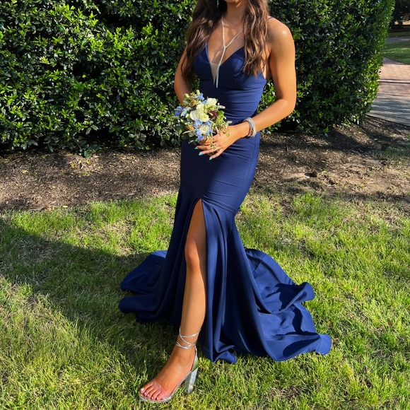 Tiffany Designs | Dresses | Tiffany Designs Navy Blue Mermaid Prom ...